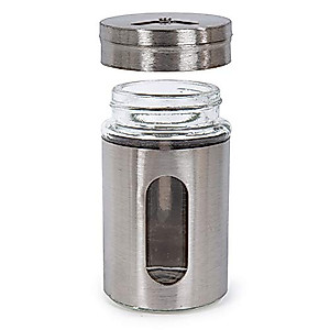 Luciano Housewares, Kitchen Essential Classic Stainless Steel Salt and Pepper Shakers Set, 2 x 3.5 inches, Silver