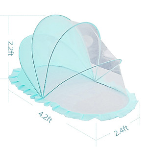 EDSONWADE Folding Baby Crib Mosquito Net, High Density Grids Portable Mosquito Net for Baby and Kids Portable Bassinet, Lightweight Oval Crib Anti-Bug Net, Folding Crib Tent Sun Shelter