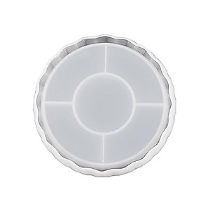 Cosmetic Makeup Palette Spatula Tool Resin Casting Mold Eye Shadow Makeup Section Round Palette Tray Mould Craft Tool