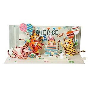 Up With Paper Pop-Up Panoramics Birthday Greeting Card - Tiger, multi colored (Model: 048641316210)
