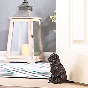 WEMPOLU 3.07 Lbs Cast Iron Door Stop Wedge Metal Dog Door Stoppers for Bottom of Door (Bronze)