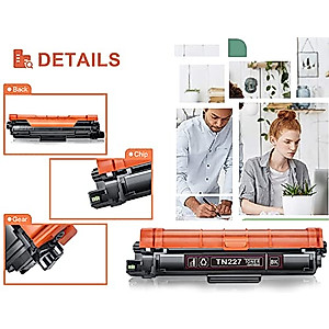 Ledes 4 Pack of TN227 TN223 Toner Cartridge Replacement for Brother MFC-L3710CW MFC-L3750CDW MFC-L3770CDW HL-L3210CW HL-L3230CDW Printer(Black Cyan Magenta Yellow