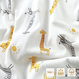 POSENPRO 2 Pack Baby Sleep Sack, Unisex Sleeveless Cotton Baby Wearable Blanket with 2 Way Zipper, All Season Soft Baby Sleep Bag Suit for Baby Toddler, Medium (6-12 Months) - Giraffe