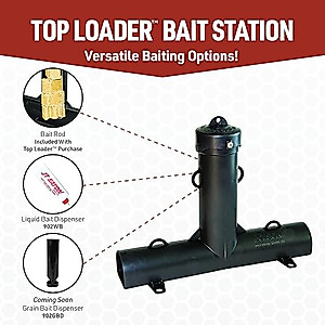 JT Eaton 902 Top Loader Rodent Bait Station, Black, Weather-Resistant, Dual Entrances, Compatible with Bait Blocks, Liquid, or Granular Bait