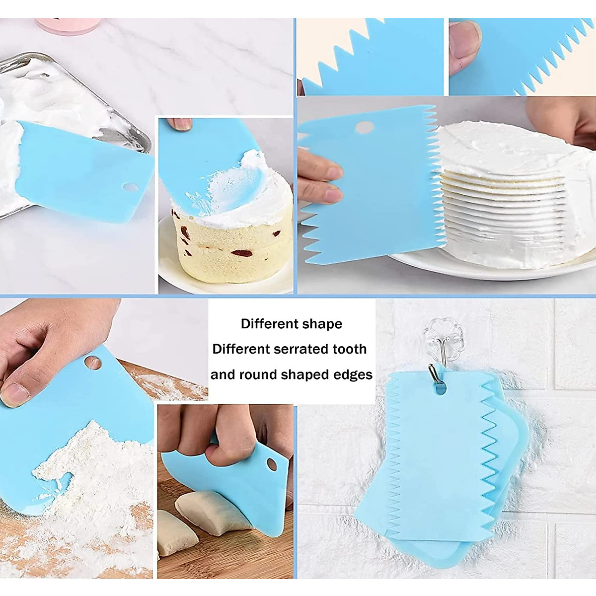 Tingjia Piping Bags and Tips Set, Cupcake Piping Tips Cake Decorating Kit with 12 Cake Frosting Icing Tips, 11 Pastry Bags, 3 Cake Scrapers, 1 Reusable Couplers for Baking