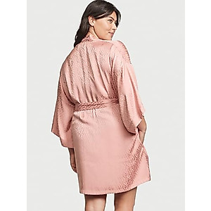 Victoria's Secret The Tour '23 Icon Satin Robe, Women's Lingerie, VS Monogram Details, Pink (XL/XXL)