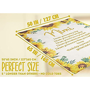 InnoBeta Mimi Sunflower Throw Blanket - Mimi Gifts for Grandma - Flannel Blankets Gift for Mimi on Mother's Day, Christmas, Birthday, or Thanksgiving - 50" x 65"