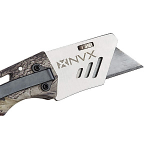 NVX VKN2GC Folding Pocket Utility Knife, Quick-Change Camo Box Cutter with Blade Storage Compartment Hidden in Lightweight Aluminum Handle