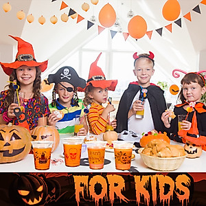 Halloween Party Cups Happy Halloween Disposable Clear Plastic Cups Printed Party Cups for Party Decoration Trick or Treat Supplies Drinkware Beer Beverage Ice Cream Snacks, 12 oz (40 Count)