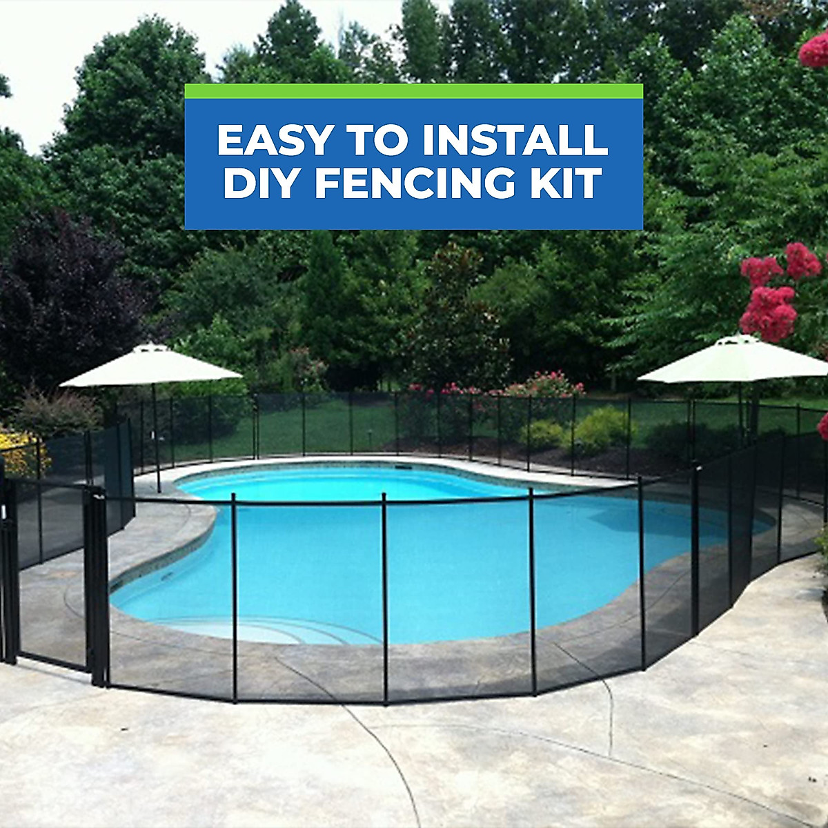 Pool Fence DIY by Life Saver Fencing Section Kit, 4 x 12-Feet, Black