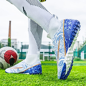 Biayvisas Indoor Soccer Cleats Turf Soccer Shoes Men Women TF Football Boots Adult Wide Training Shoes Youth (Bai TF_38)