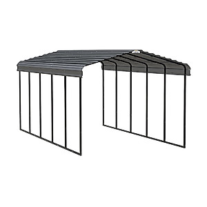 Arrow Carports Galvanized Steel Carport, Full-Size Metal Carport Kit, 12' x 24' x 9', Charcoal
