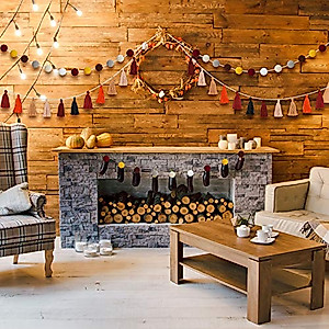 4 Pieces Christmas Cotton Tassel Garland Pom Pom Ball Banner Decorative Hanging Banner for Home Decoration Wedding Birthday Baby Shower Party Supplies