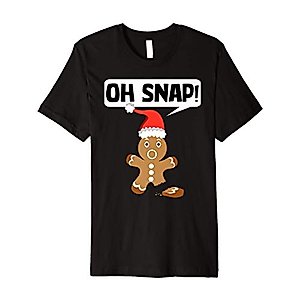 Gingerbread Man Oh Snap Cookie Christmas Stocking Stuffer Premium T-Shirt