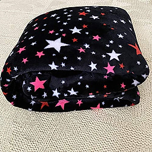 Victoria's Secret Victoria's Secret Blanket Fashion Show Sherpa Black Stars Print Large, Purple