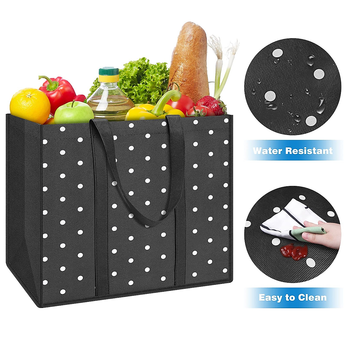 Fab totes 14 Pack Reusable Grocery Bags 35L Large Capacity Shopping Bags Reusable Bags for Groceries Waterproof Tote Bags for Shopping and Picnic with Sturdy Handles