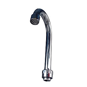 METALCHEF Wall Mount Hand Sink Faucet 4-inch NSF Dual Lever Handles 31/2-inch Goose Neck Polish Chrome No Splashing. Faucets Come with a Pair of 1/2" NPT Male inlets for Fitting Them Directly.