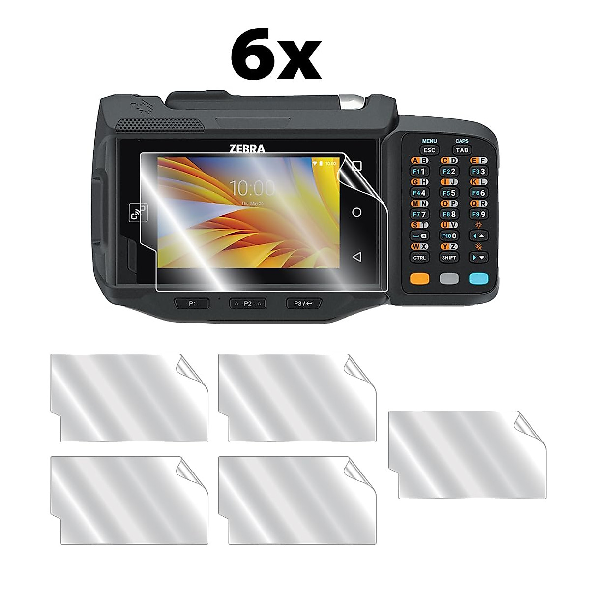 IPG Compatible with Zebra WT6300 Handheld Computer Screen Protector 6 UNITS Invisible Guard Free Lifetime Replacement HD Clear Bubble Free screen protection for WT6300