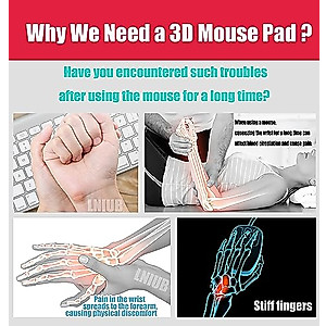 Anime 3D Gaming Mousepad with Wrist Support, Soft Silicon Gel Desk Mat Cartoon Mice Mat Anti-Slip Desk Pad (Taihou)