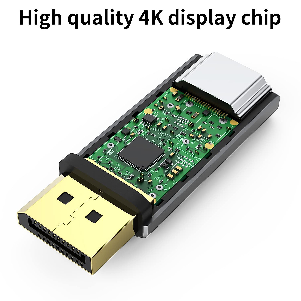 IIABC Displayport to HDMI Adapter 4K 24K Gold Plated Displayport DP to HDMI Female Converter，Uni-Directional Display Port to HDMI Converter Compatible for Lenovo, HP, Dell &More- Grey