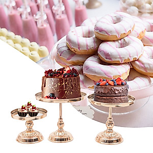10 Piece Set Cake Stand Gold Cupcake Stand Round Gloss Shiny Metal Dessert Cupcake Stand for Birthday Party,Baby Shower,Anniversary, Afternoon Tea