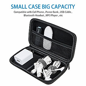 GLCON Portable Protection Hard EVA Case for External Battery,Cell Phone,GPS,Hard Drive,USB Charging Cable,Carrying Bag Mesh Inner Pocket,Zipper Enclosure,Durable Exterior,Universal Travel Pouch Bag