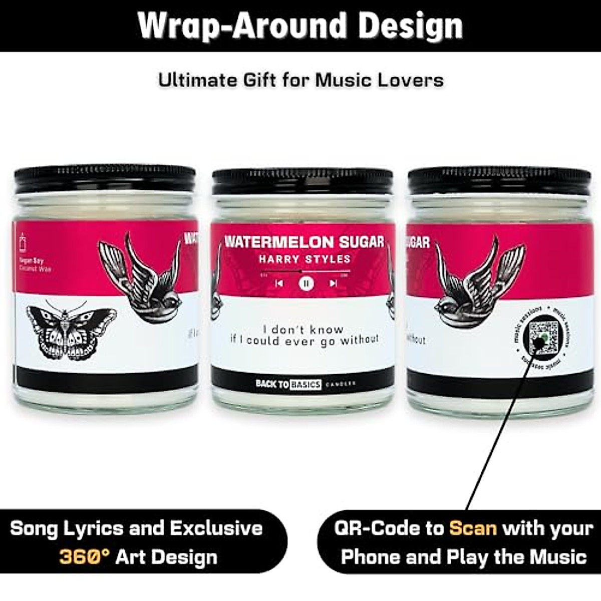 Back to Basics | Watermelon Sugar - 9oz Soy Wax Lavender Scented Candle for Home Decor, Birthday Gifts for Women, Men, Best Friend | Relaxing Aromatherapy Made in USA