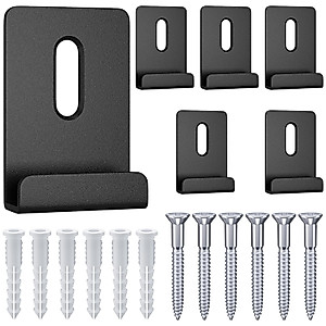 BAGTeck 6Pcs Metal Mirror Clips Wide Channel Mirror Hanger Clip Kit Large Heavy Retainer Clips for Mirrors with Screw Mirror Clips for Wall Mounting Frameless Mirror Billboard Displays (Black)