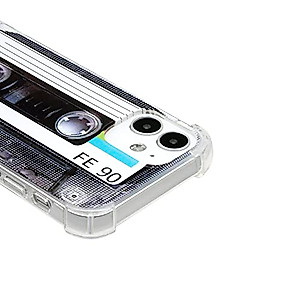 FAteamll Case for iPhone 12 Mini, Matte Finish Heavy Duty Soft Back Cover with Reinforced Corners TPU Soft Bumper Retro Cassette Tape Case Compatible with iPhone 12 Mini 5.4 Inch 2020 Released