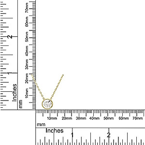 SAVEARTH DIAMONDS 1.00 ct 6.5MM Round Cut Lab Created Moissanite Diamond Bezel Set Solitaire Pendant Necklace in 14k Yellow Gold Over Sterling Silver 18" Chain (VVS1 Clarity)
