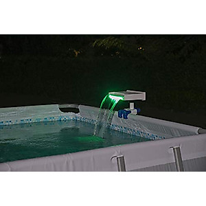 Bestway 58619 Flowclear Soothing Waterfall, Above Ground Pool Accessory with LED Lights, Multicolor