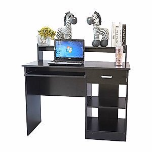 FRITHJILL Computer Desk with Keyboard Tray,Home Office Computer Desk Workstation Wood Laptop PC Table Drawer tudent Table