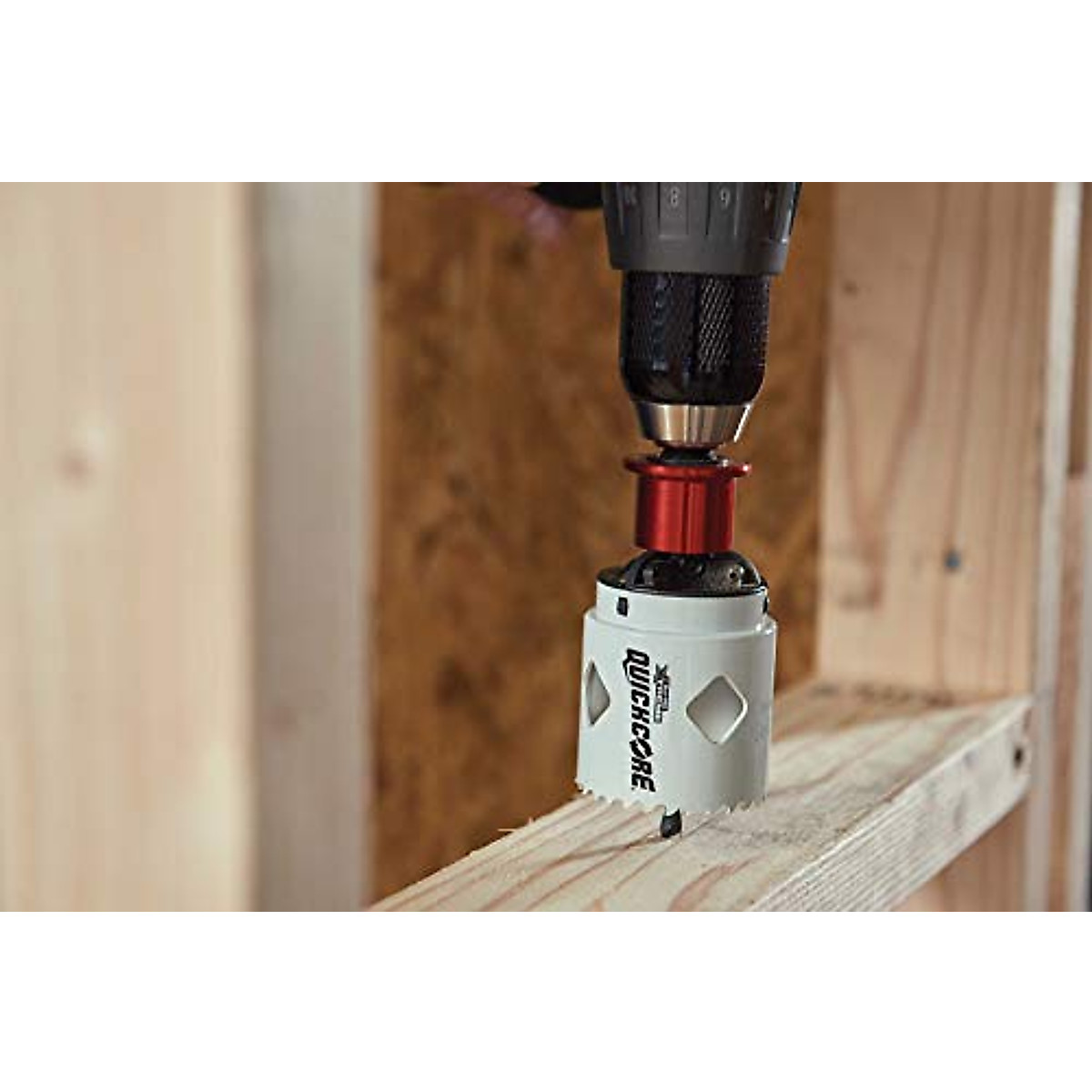 Disston QuickCore 7 pc Set - 1 Each: 1", 1-1/4", 1-1/2", 1-3/4", 2", and 2-1/2" Hole saws, Arbor with a Pilot Drill bit, Hex Key