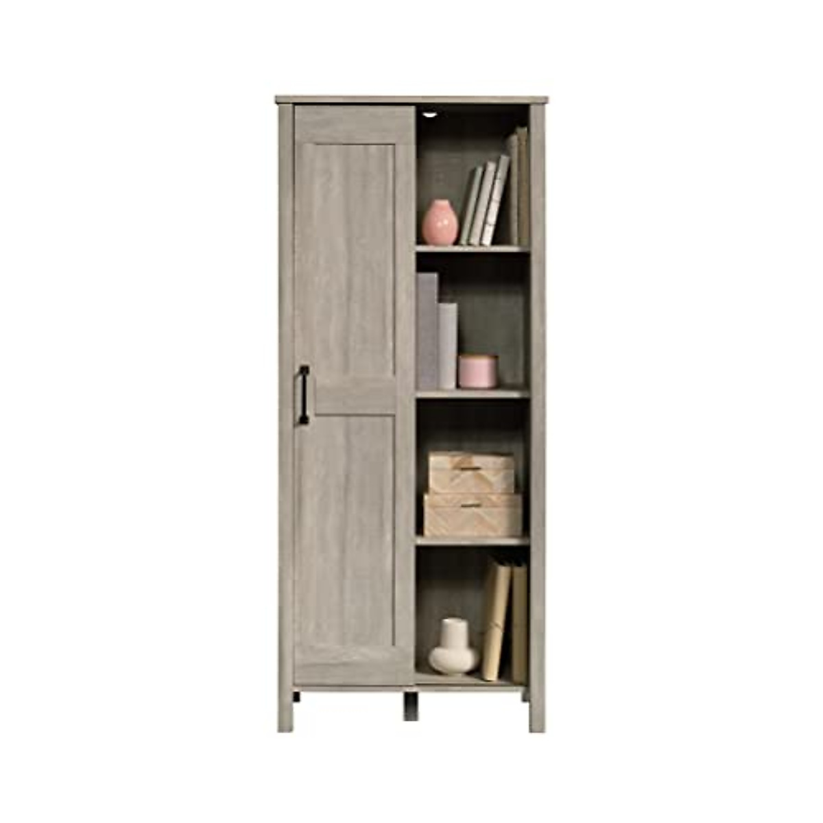 Sauder Miscellaneous Storage Sliding Door Cabinet, L: 27.09" x W: 15.39" x H: 62.99", Spring Maple Finish