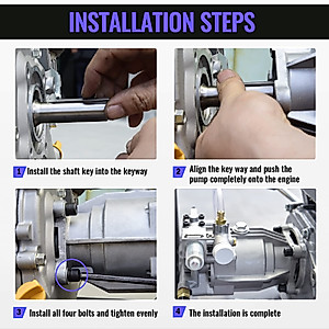 Horizontal 3/4" Shaft Pressure Washer Pump, MAX 3200 PSI 2.4 GPM Replacement Power Washer Pumps, Power Washer Pump Compatible with Honda, Homelite, Troybilt, Simpson