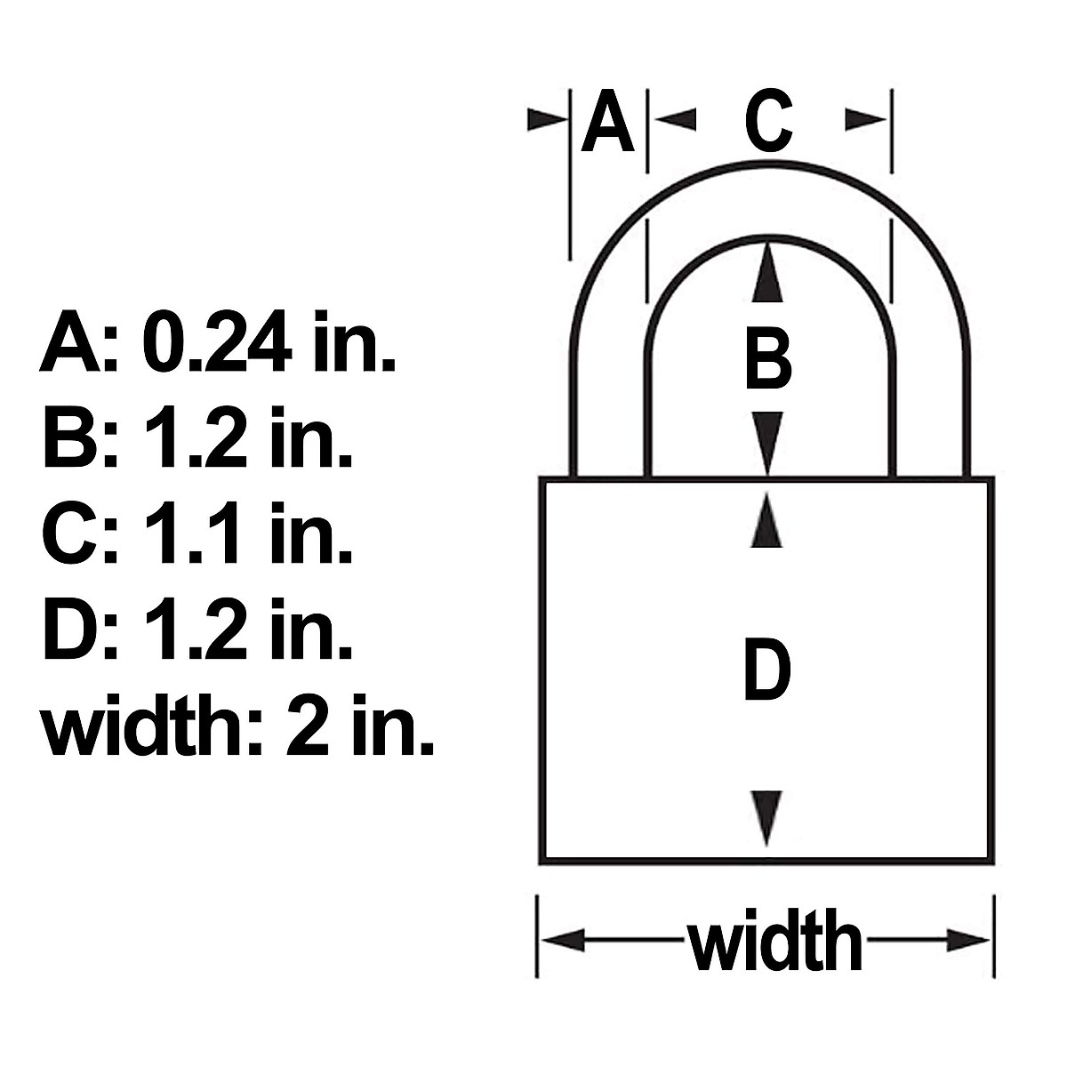 Padlock with Key - 2" Large Heavy Duty Pad Lock 5 Matching Keys - Weatherproof Rust Resistant Steel Brass Keyed Alike Padlocks, Gate Locks for Outdoor Fence, Door, Gym Lockers, Storage Unit (1-Pack)