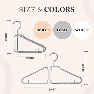 6 Pcs Portable Foldable Travel Hangers - Plastic Foldable Hangers with Lightweight, and Durable Plastic Hangers for Coats, Clothes, and Travel - 2 White, 2 Gray, 2 Apricot