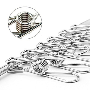 WudTus Sock Dryer with 20 Clips for Underwear Lingerie Baby Clothes and Small Laundry Items, Stainless Steel Rotatable Drying Rack,10 Peg, 1 Pack Round & 1 Pack Rectangle