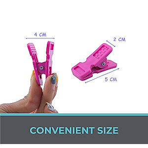 WEWEL Plastic Laundry Clothespins for Hanging Clothes 36 Pack, Multipurpose Windproof Cloth Clips, Indoor Outdoor Heavy Duty Cloth Pegs for Hanging Clothes, with Delux Storage Box