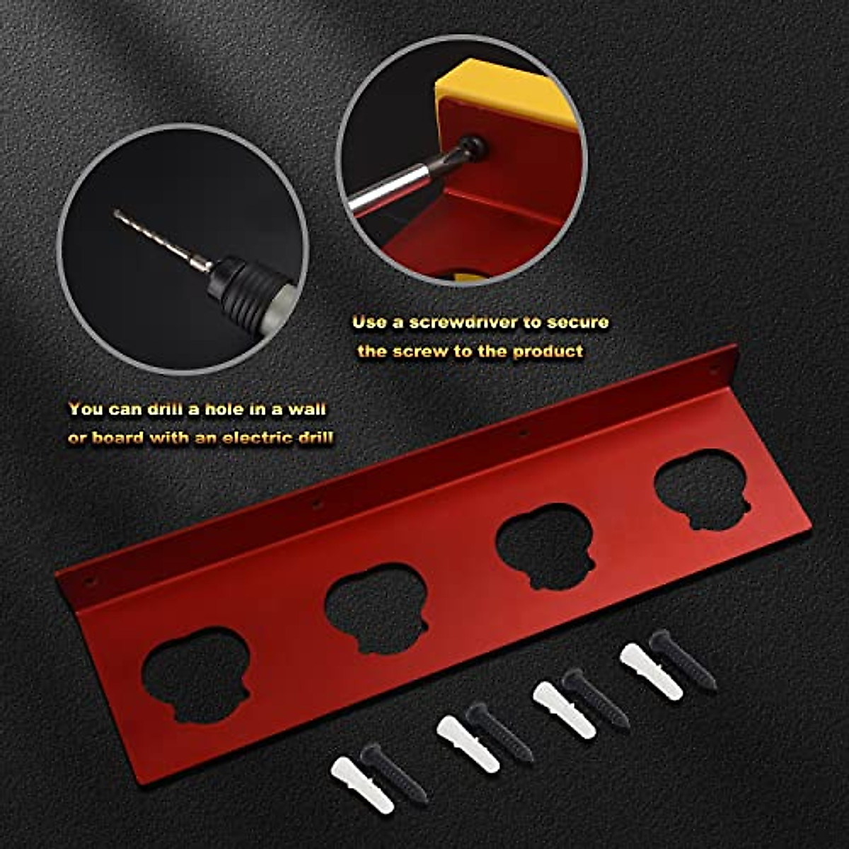 Battery Holder for Milwaukee M12,Battery Holder Battery Storage Holder for Milwaukee M12 6.0 Battery,High Strength Metal Wall Mount Rack With 4 Slots Perfect Organizers for Batteries Or Tools. (1)