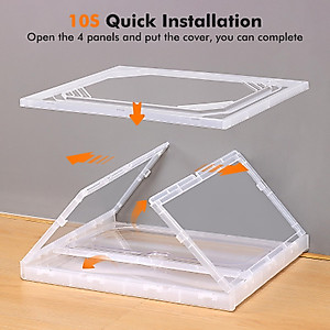 ELUCHANG Clear Shoe Storage Boxes, Large Plastic Stackable Shoe Organizer for Closet, Portable Foldable Shoe Box for Sneaker,Enterway, Under the Bed, Bathroom,Cabinet, Men, Women, Fit Up to US 14