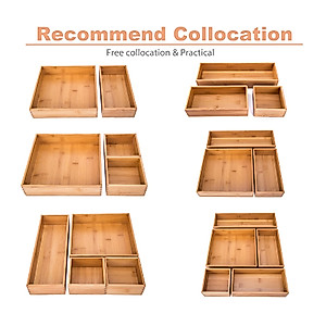 Sansnow Bamboo Organizer Storage Boxes for Tabletop Bathroom Dresser Organizer Small Boxes, Bamboo 4"*4"