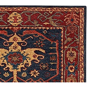 Naz Carpet Handmade Traditional Woolen Persian Rugs for liviing Room,Bedroom and Hall (Color D.Blue 6x9 Feet)