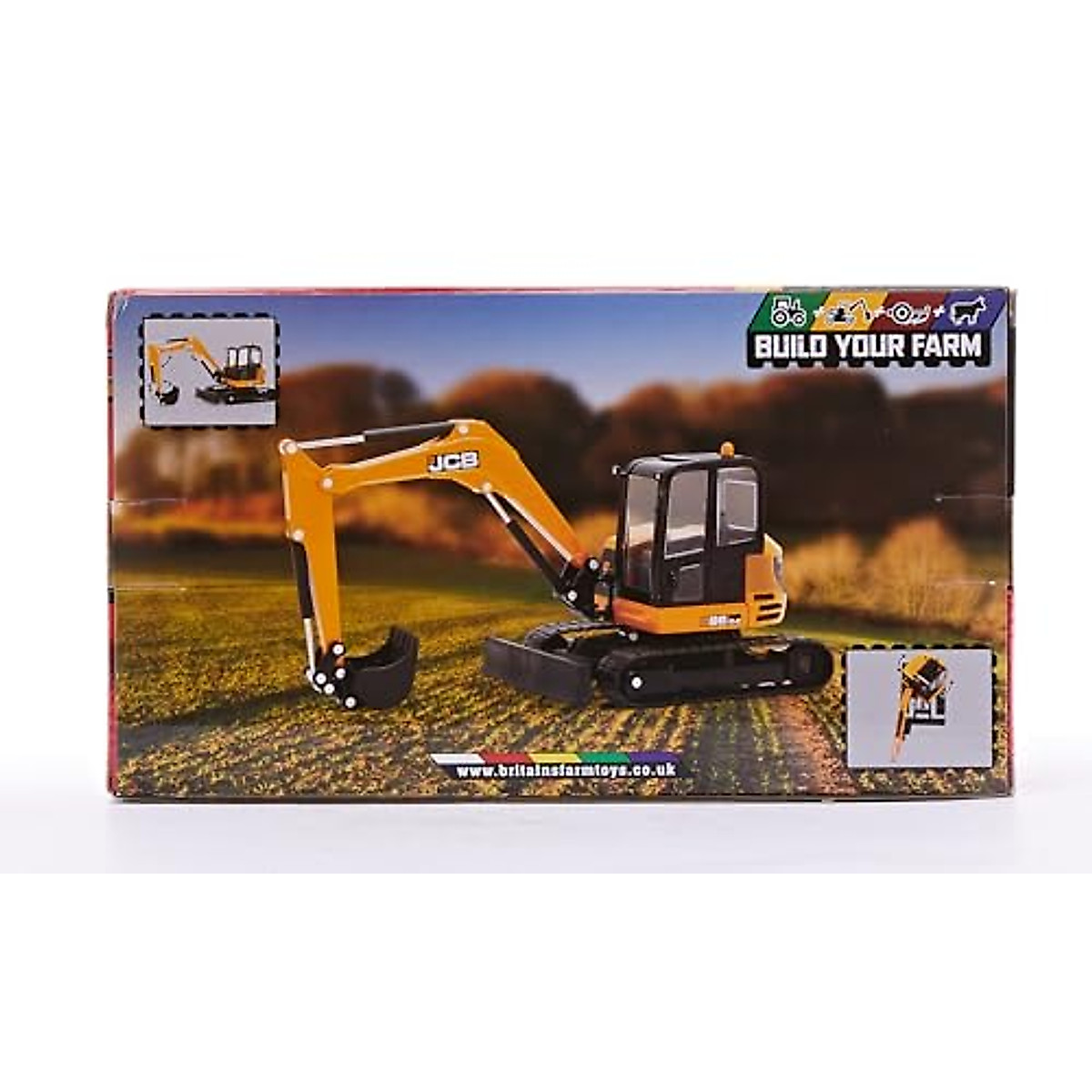 Britains JCB Farm Tomy Toys - Midi Excavator - 1:32 JCB 86C -1 Digger - Collectable Tractor Toy - 1:32 Scale Farm Toys - Suitable for Collectors and Kids - 3 Year Plus