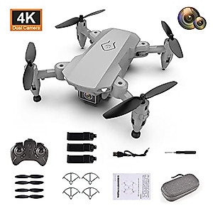 GoolRC L23 Mini Drone with 4K HD Camera for Kids and Adults, FPV Live Video Foldable RC Quadcopter with 3D Flips, Track Flight, Altitude Hold, Headless Mode, Storage Bag and 3 Batteries (Grey)