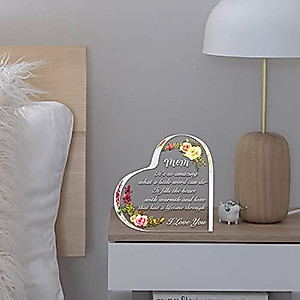 Mom Plaque, Gifts for Mom, Birthday and Mother's Day Gifts for Mom From Daughter and Son, I Love You Mom.