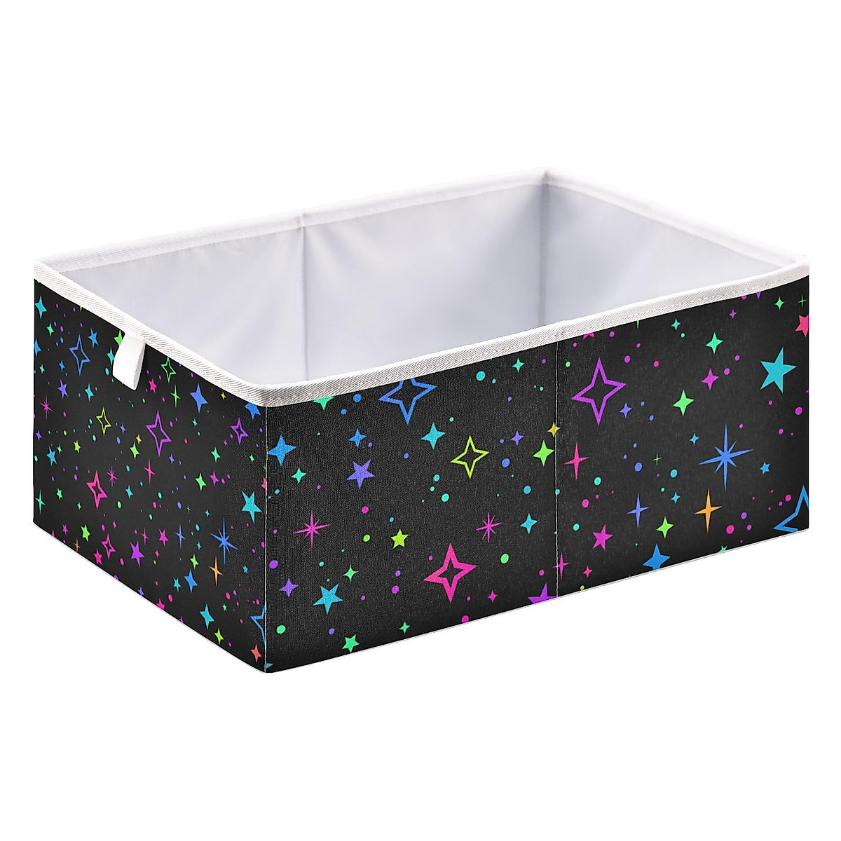 Kigai Fabric Cube Storage Bins Foldable Storage Box Waterproof Storage Cubes Organizer with Handles Storage Basket for Shelves, Home, Office, Nursery, 11"x11"x11", Star