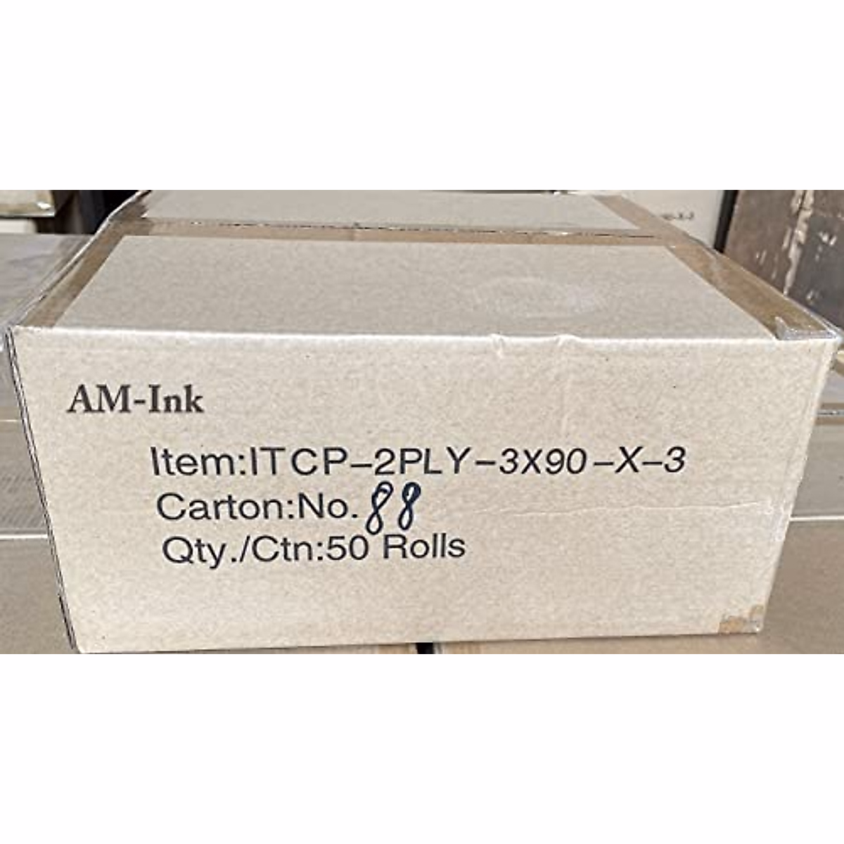 AM-Ink Two Ply Carbonless POS Receipt Paper Rolls 3" x 90' 2-Ply White/Canary - 50 Rolls