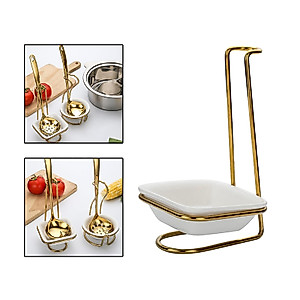 IEUDNS Upright Ladle Holder, standing spoons Rest, Kitchen Gadget Portable Spoon Rest Holder, Soup Ladles Holders for Food, Restaurant Counter, single square