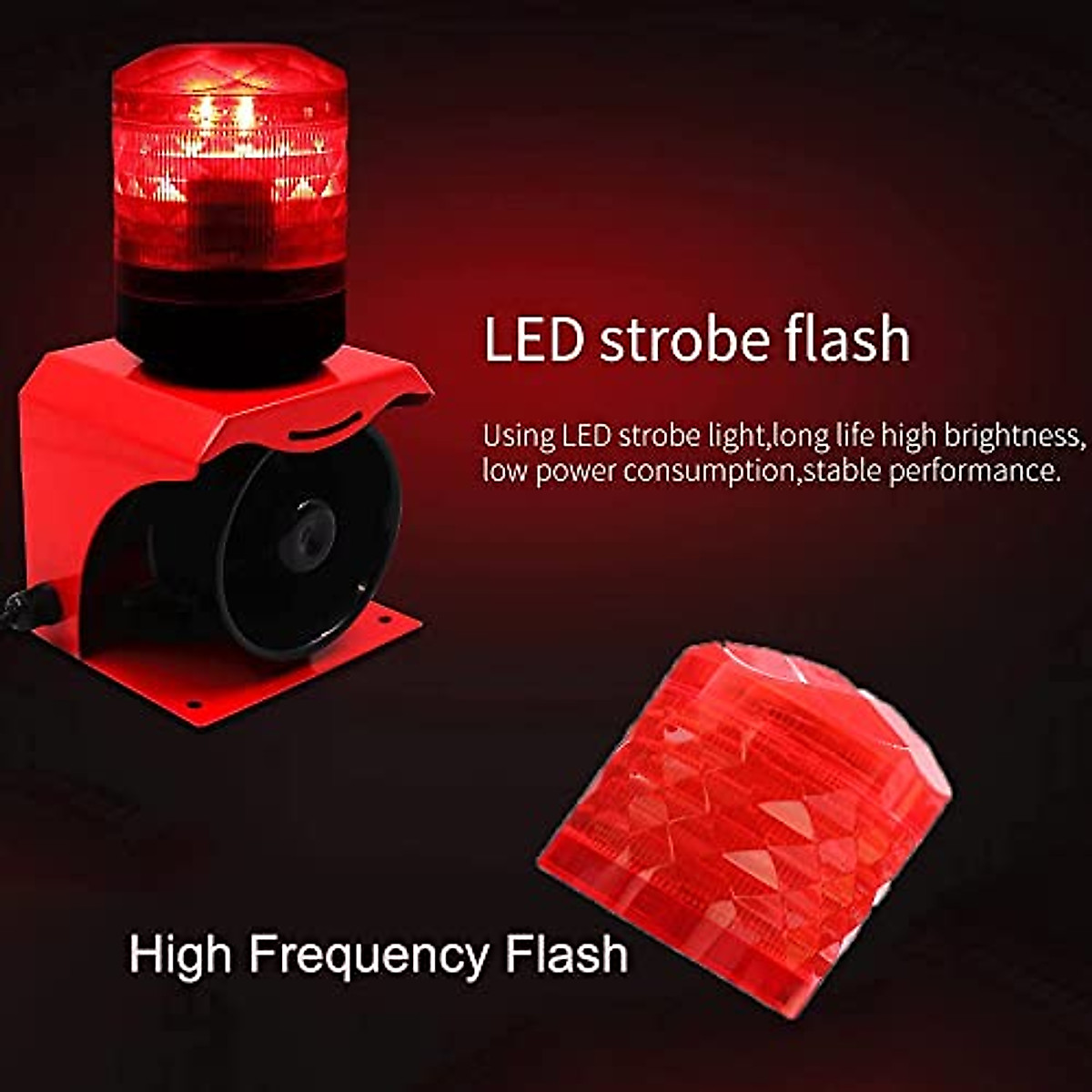SF-513 (DC 12V~24V) Industrial Sound and Light Alarm Emergency Warning Light Outdoor Waterproof Alarm Horn Siren Safety Voice Strobe Flash 120dB Waterproof… (AC 220V)